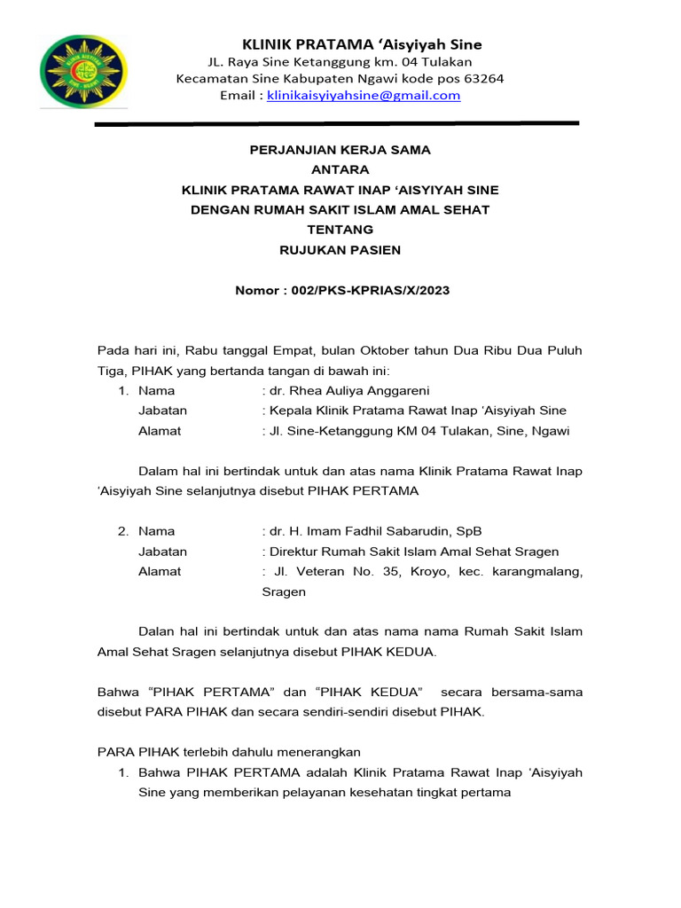 PKS 2 Rsi Amal Sehat | PDF