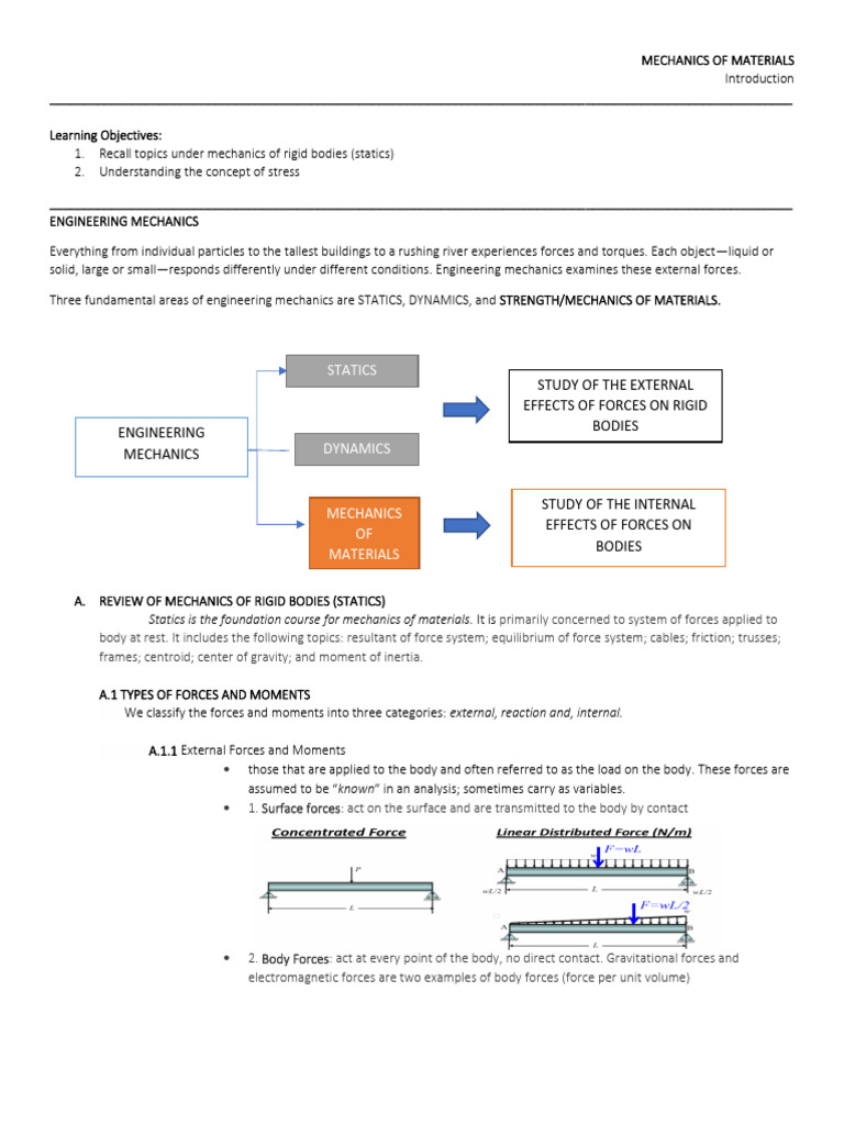 Mechanics of Materials | PDF | Stress (Mechanics) | Force