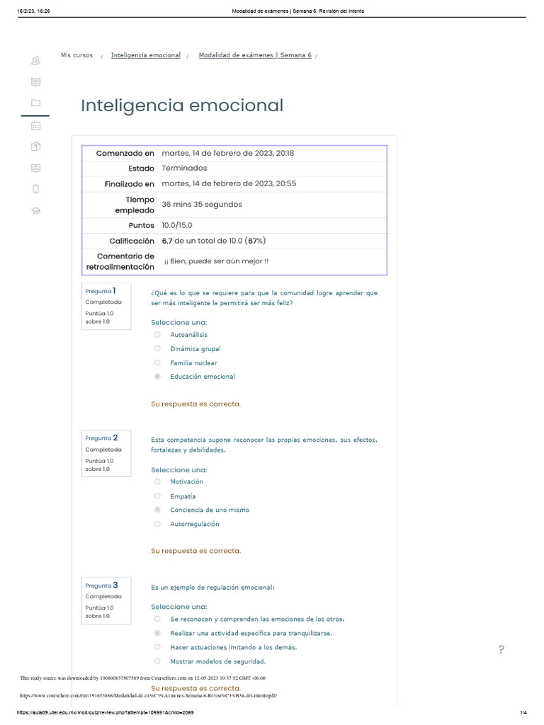 Modalidad de Ex Menes Semana 6 Revisi N Del Intento PDF | PDF