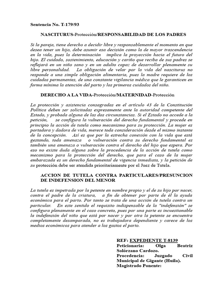 Protección del Nasciturus y Tutela | PDF | Constitución | Familia