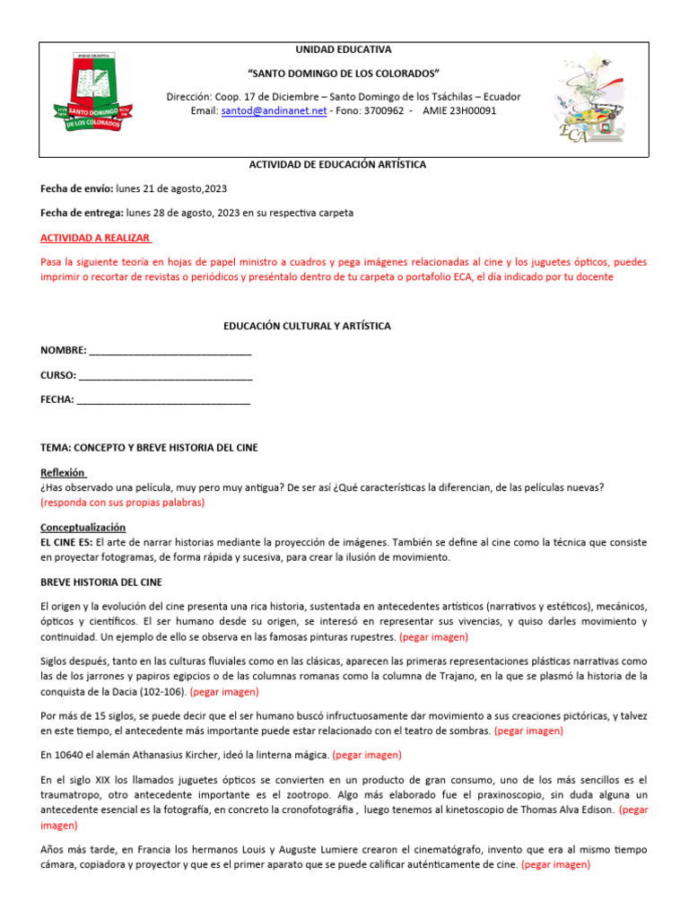 Eca .Actividades 1ro Informática | PDF