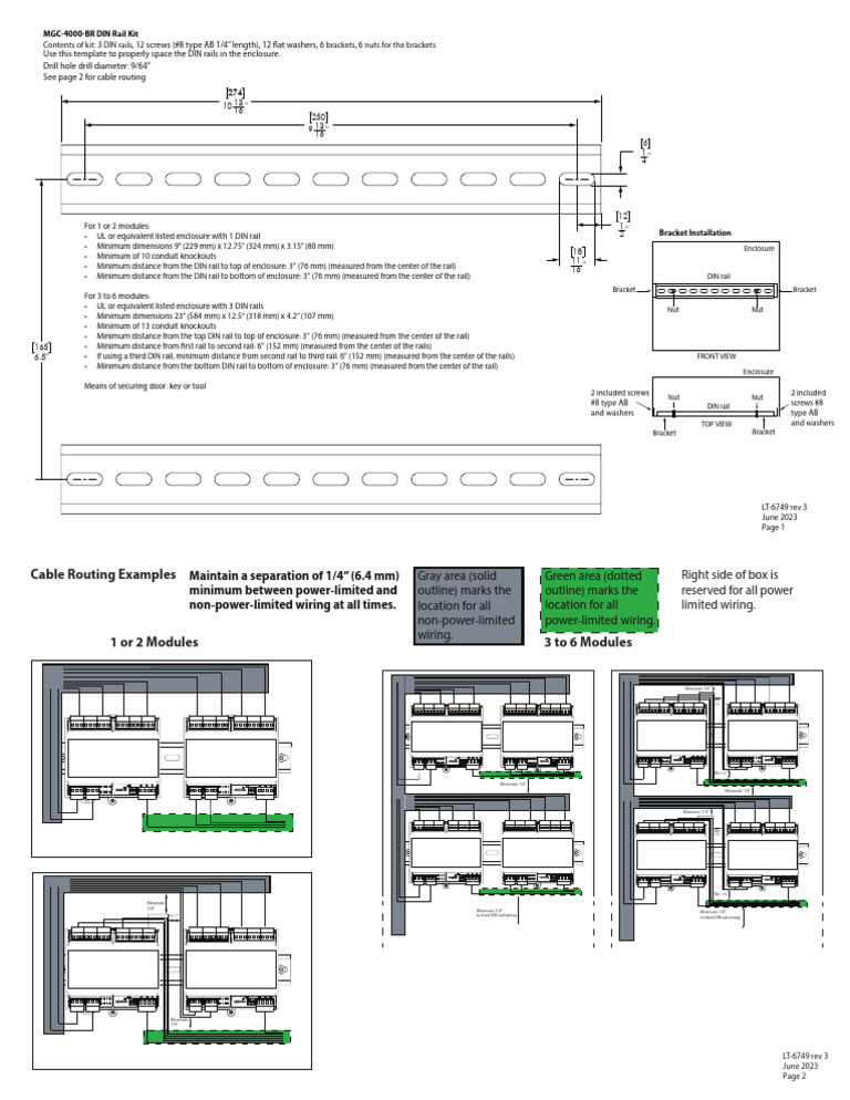 LT 6749 MGC 4000 BR DIN Rail Template | PDF