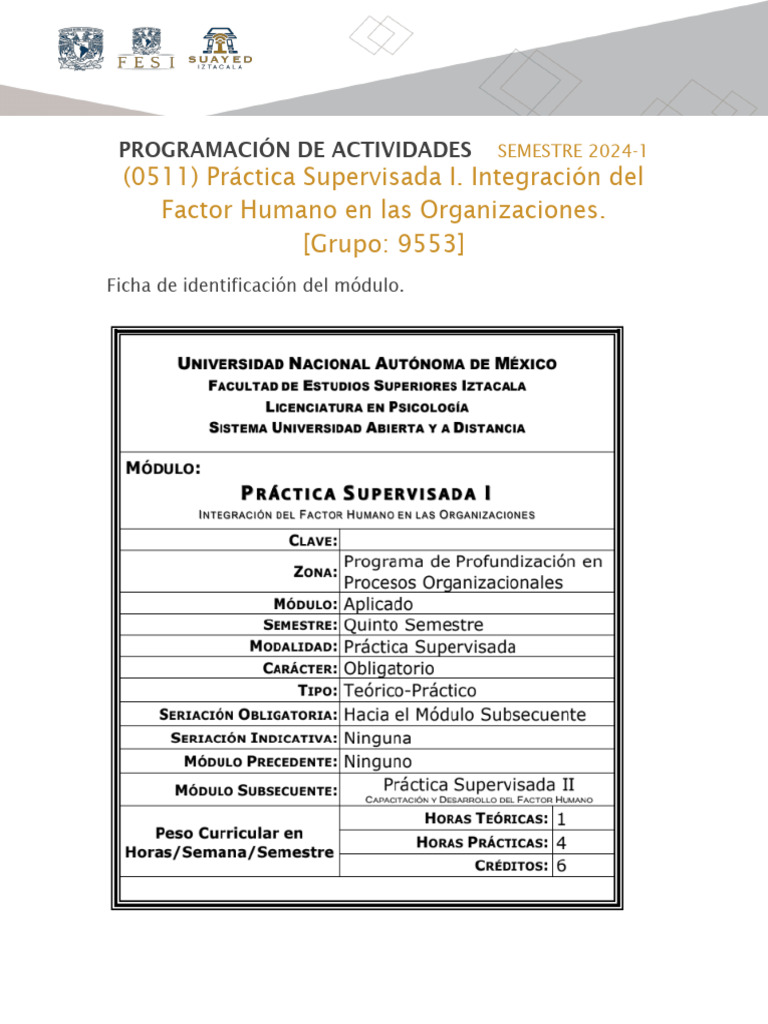 0511 - Práctica Supervisada I Integración Del Factor Humano en Las Organizaciones | PDF ...