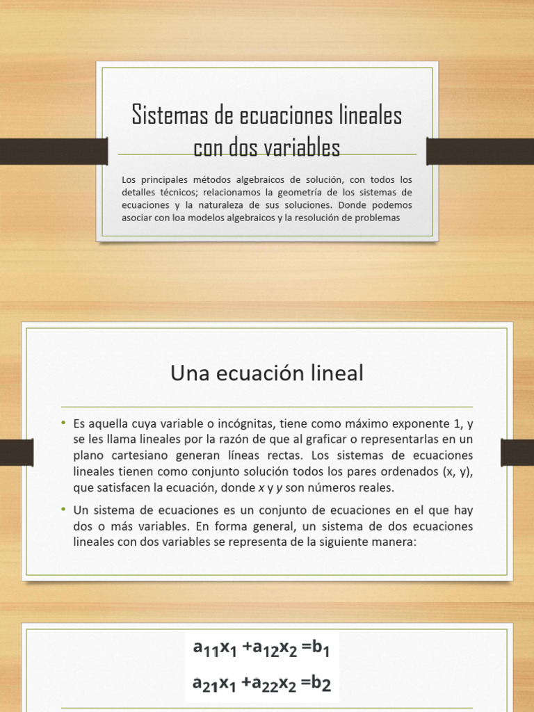 Sistemas de Ecuaciones Lineales Con Dos Variables | PDF