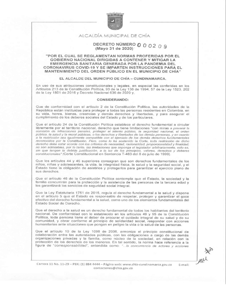 Decreto 209 de 2020 | PDF