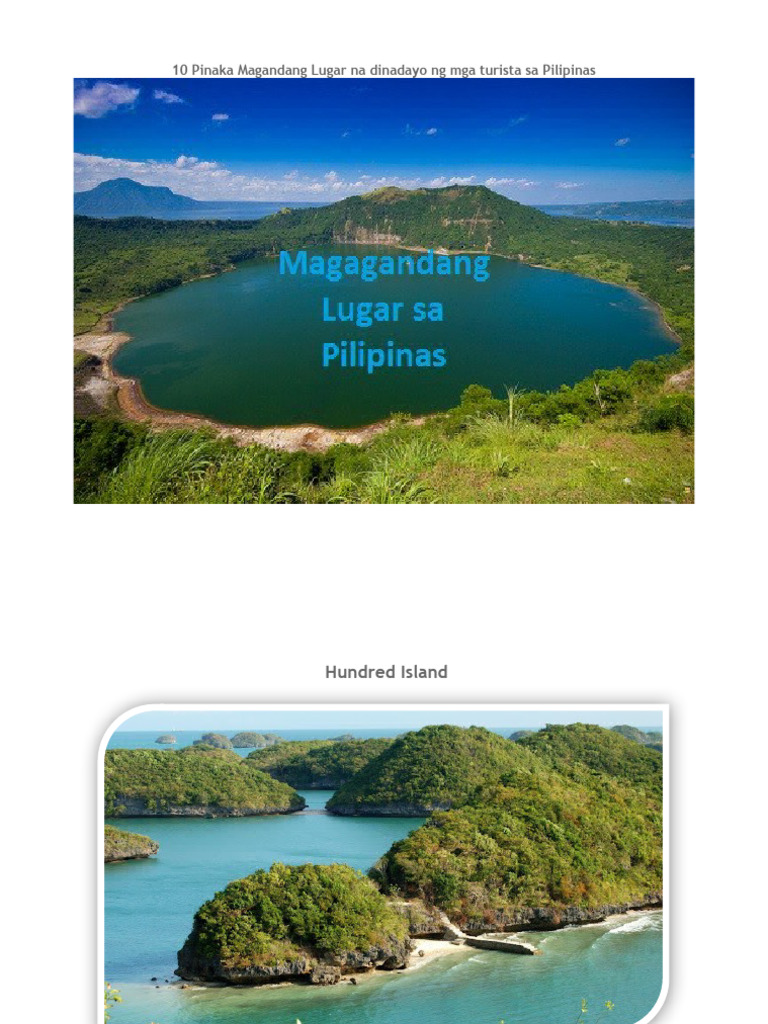 10 Pinaka Magandang Lugar Na Dinadayo NG Mga Turista Sa Pilipinas | PDF