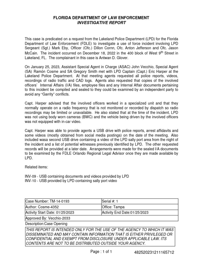 Full Fdle Report | PDF