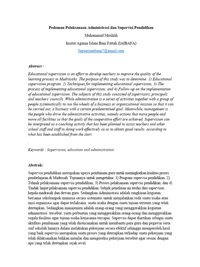 Supervisi Pendidikan | PDF