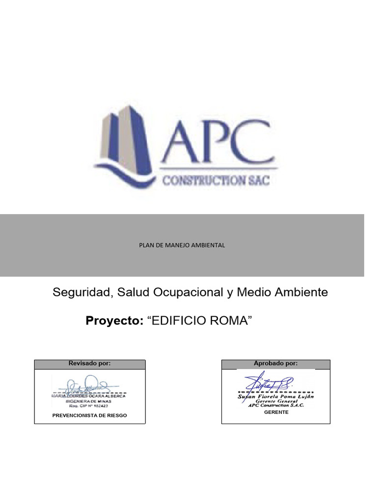 Plan de Manejo Ambiental Apc | PDF | Residuos | Entorno natural