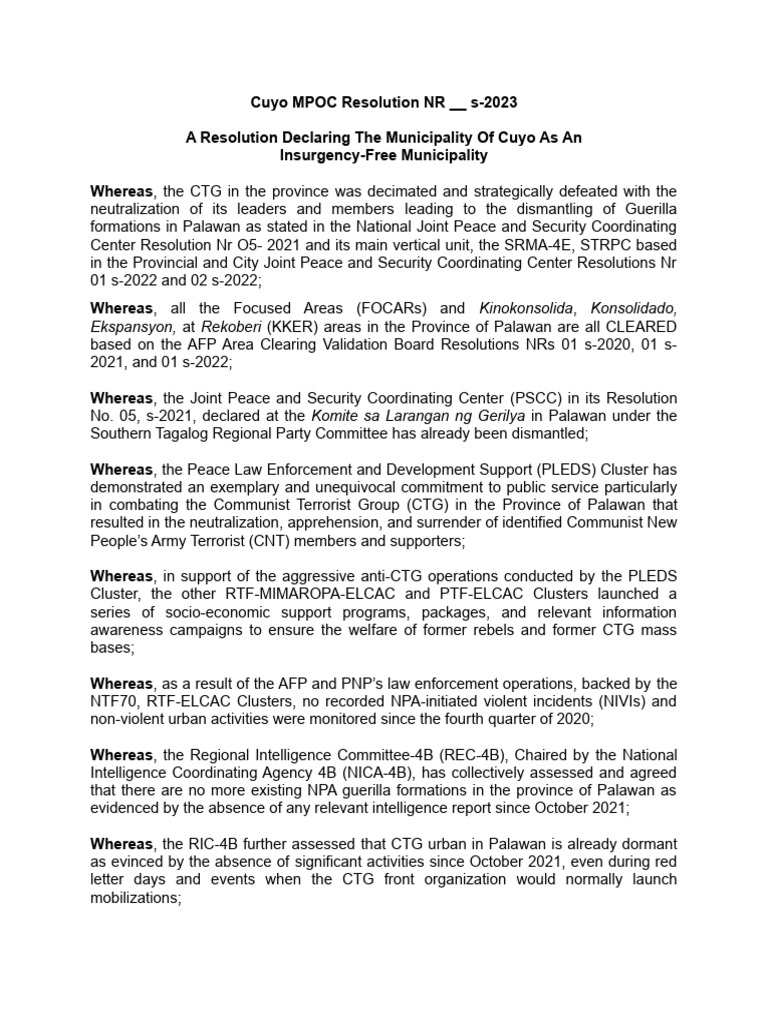 Municipal Format Insurgency Free Resolution | PDF