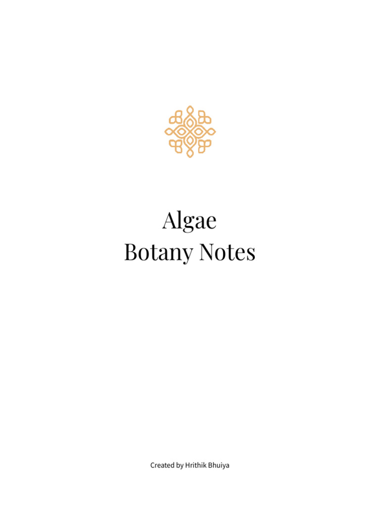 Algae Botany Notes | PDF