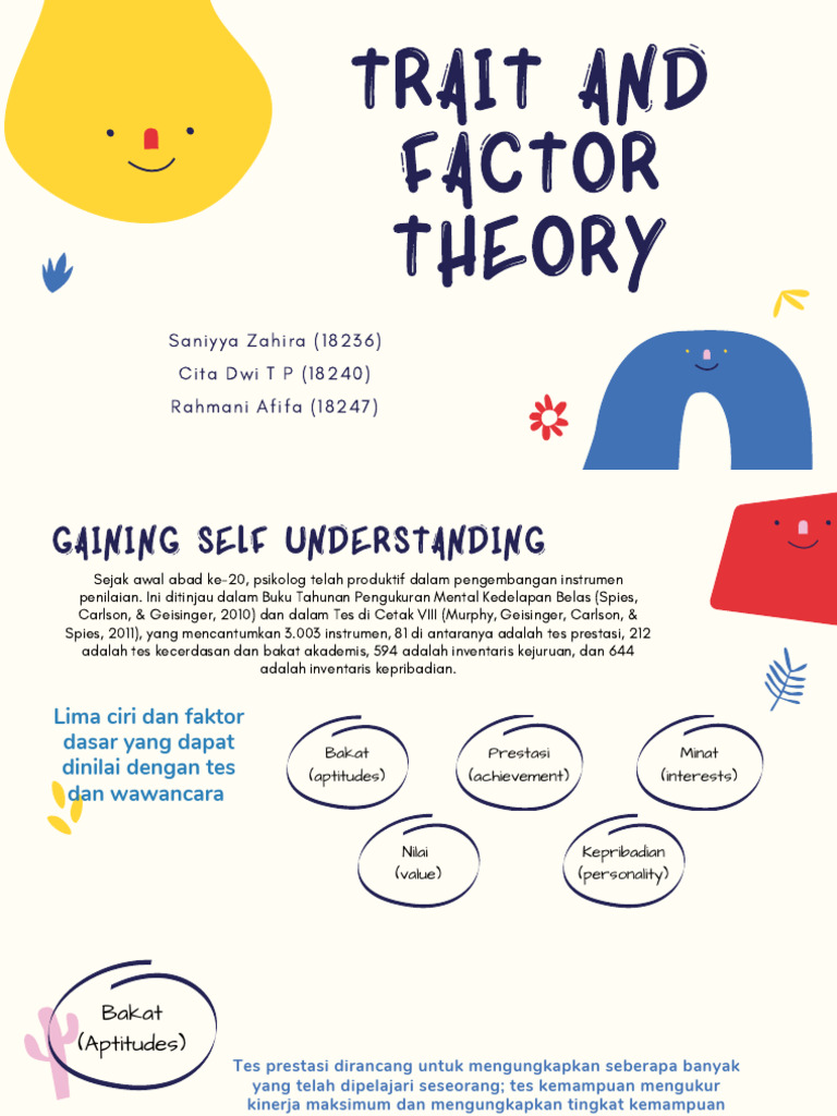 Kelompok 1 - Trait and Factor Theory | PDF | Karier & Perkembangan | Pengembangan Diri