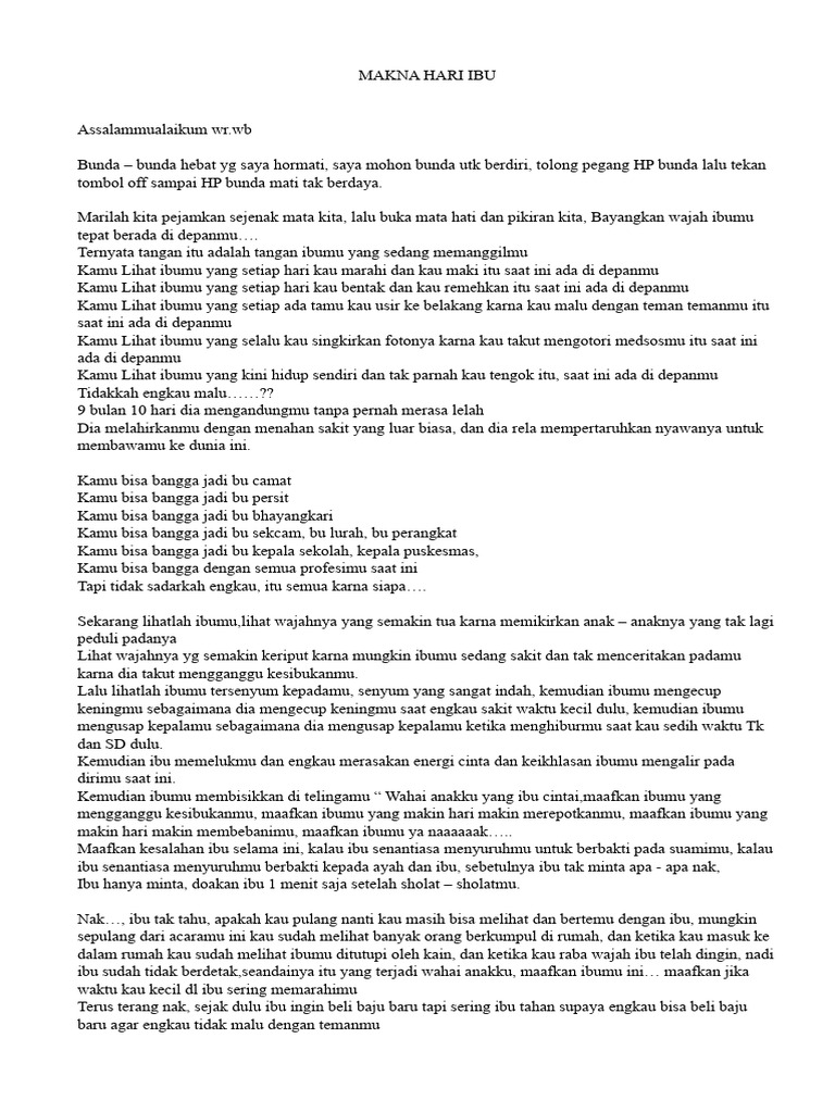 Makna Hari Ibu | PDF