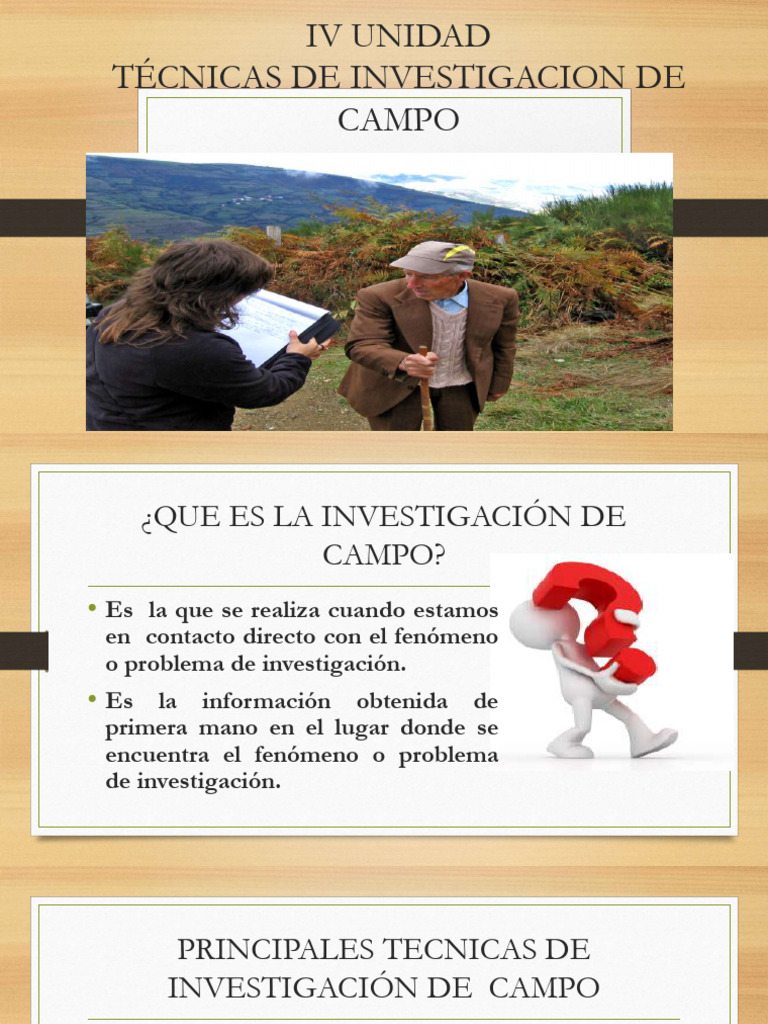 TECNICAS DE INVESTIGACION DE CAMPO | PDF