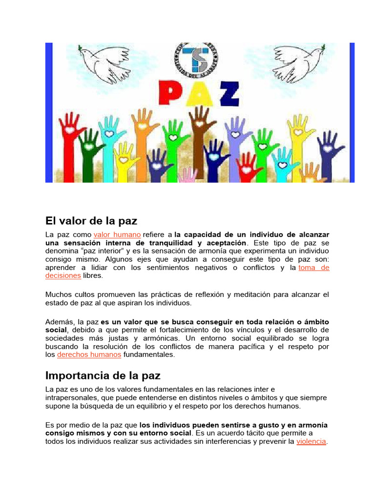 El valor de la paz | PDF