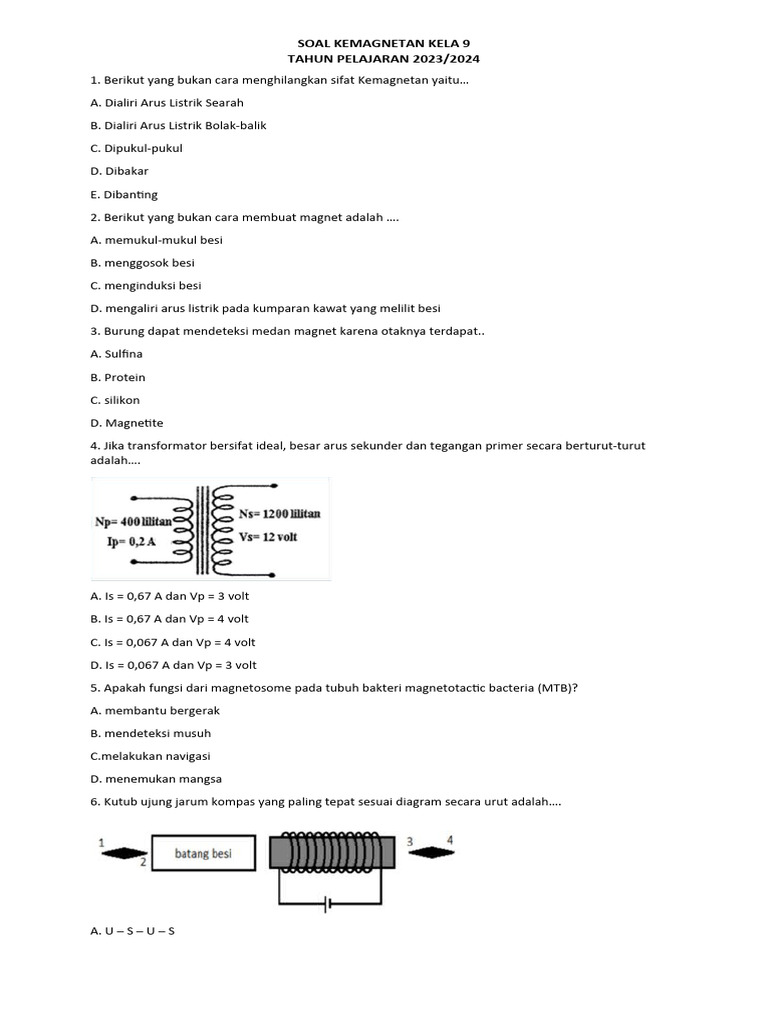 Kemagnetan Kelas 9 | PDF