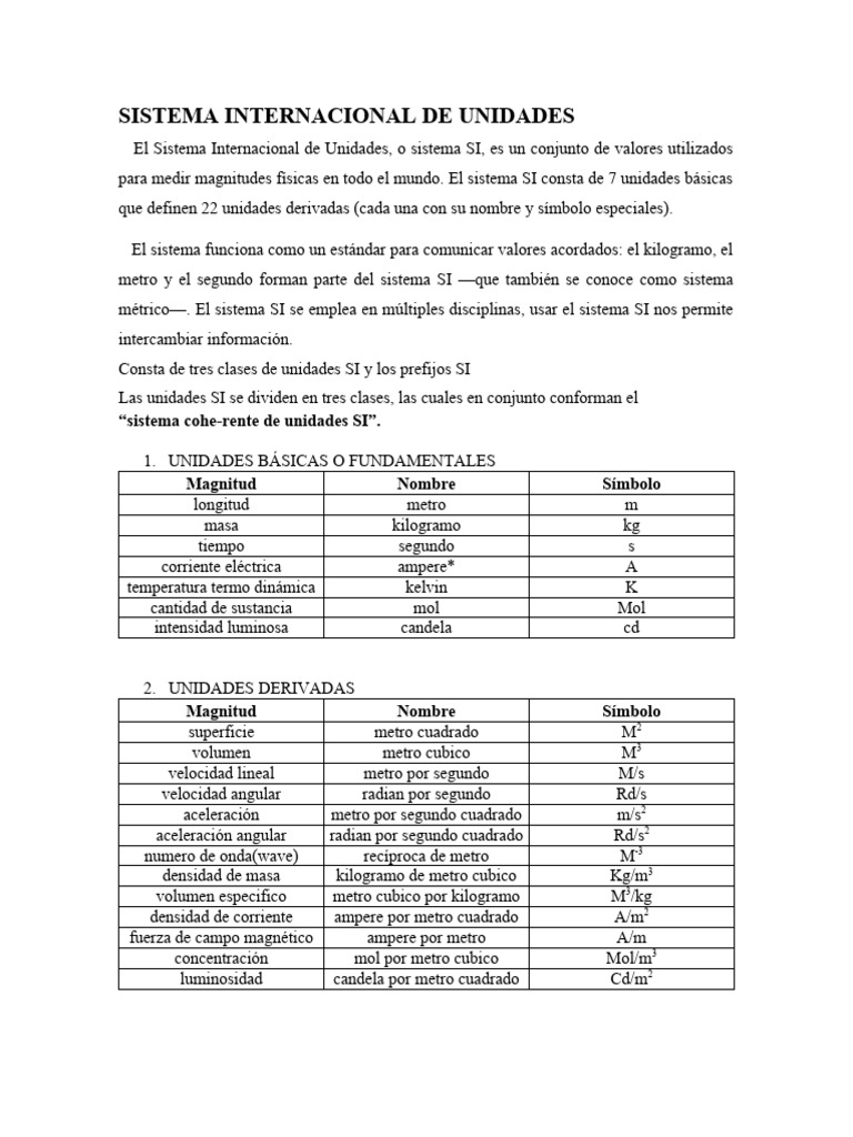 Sistema Internacional de Unidades | PDF | Sistema Internacional de Unidades | Kilogramo