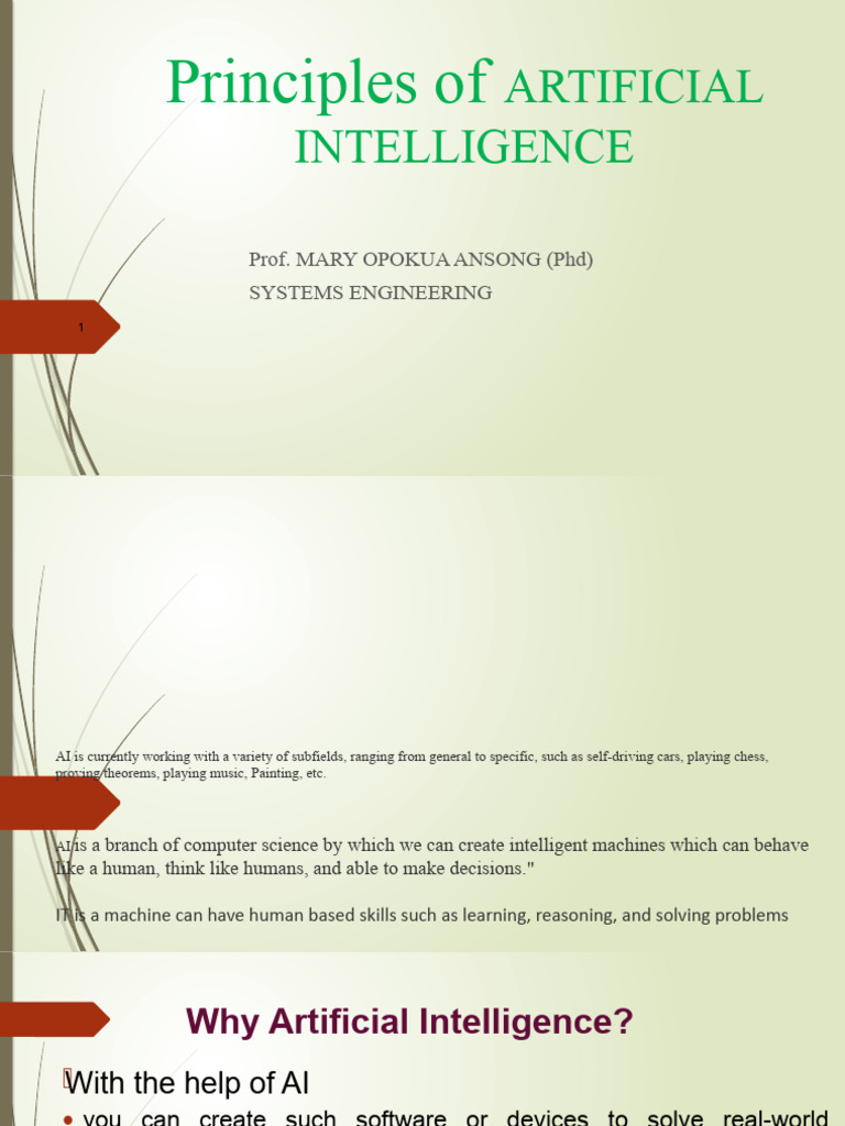 Principles of Artificial Intelligence1 | PDF | Computers