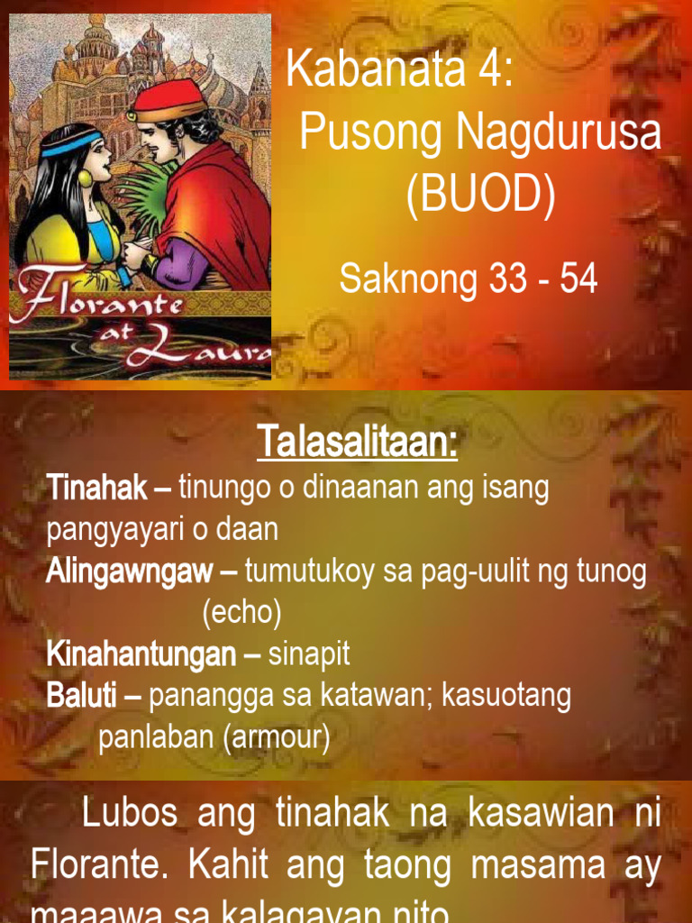 Kabanata 4 Saknong 33 - 54 | PDF