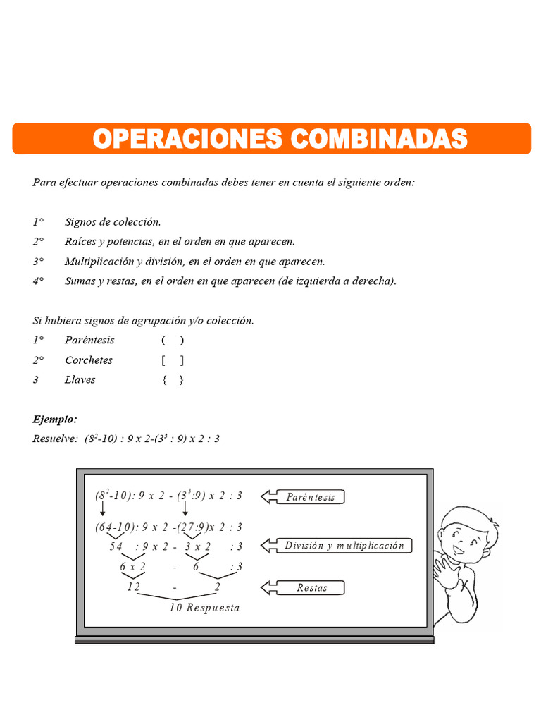 Actividades de Operaciones Combinadas para Quinto de Primaria | PDF