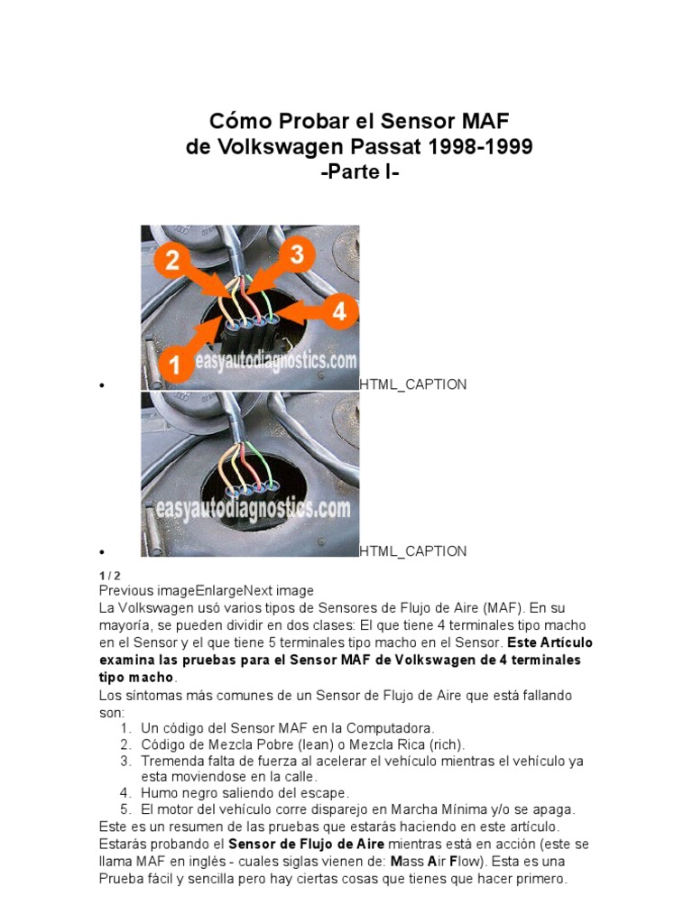Cómo Probar El Sensor MAF | PDF | Sensor | Electrónica