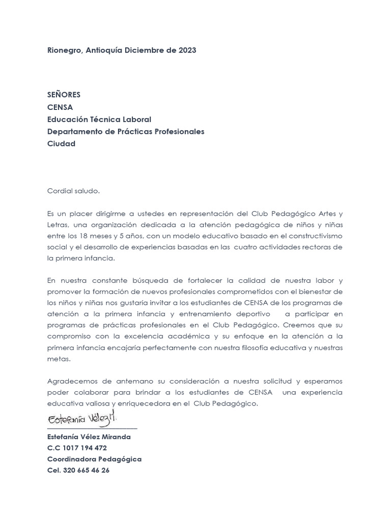 Solicitud Censa | PDF
