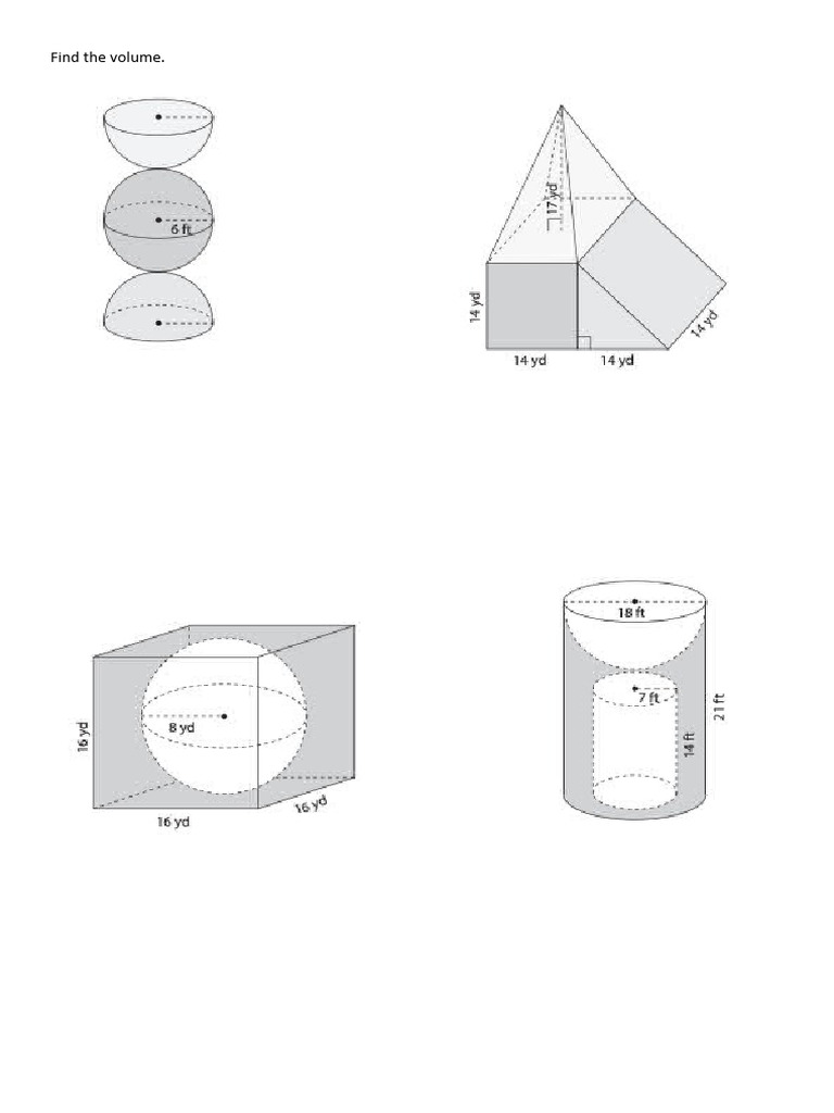 Calculate Volume of 3D Shapes | PDF