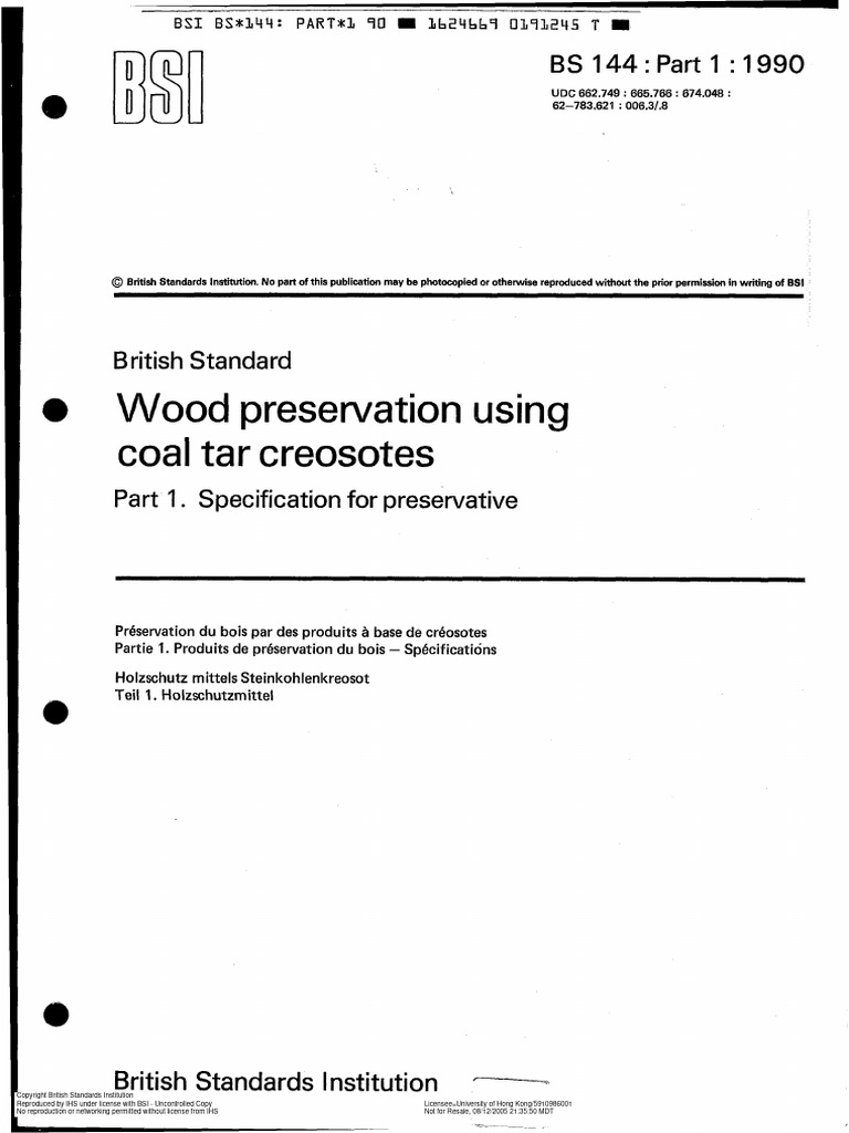 BS 144-1 (1990) | PDF