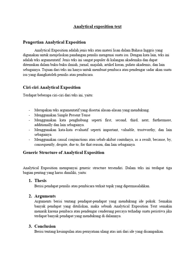 Analytical Exposition Text | PDF