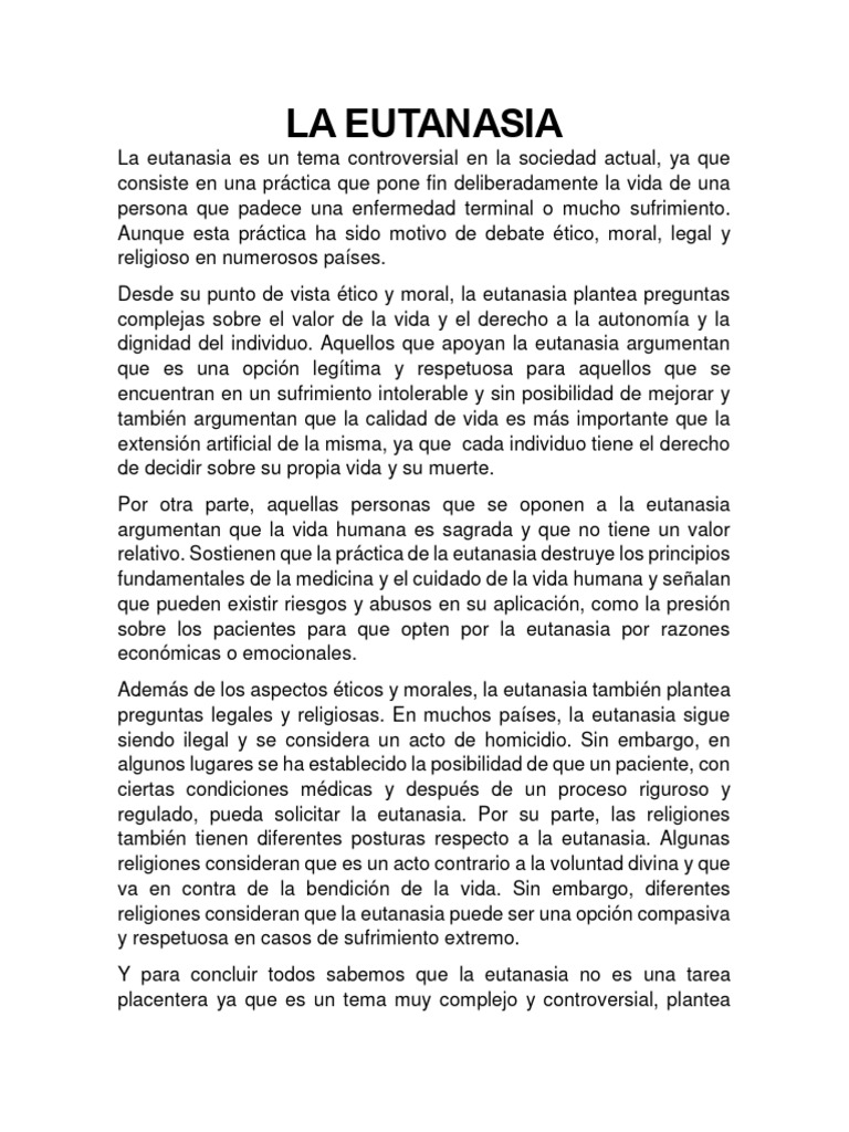 La Eutanasia | PDF