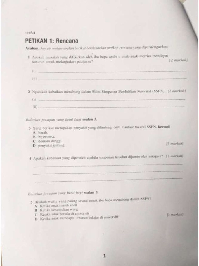 Ujian Mendengar Kertas Model SPM | PDF
