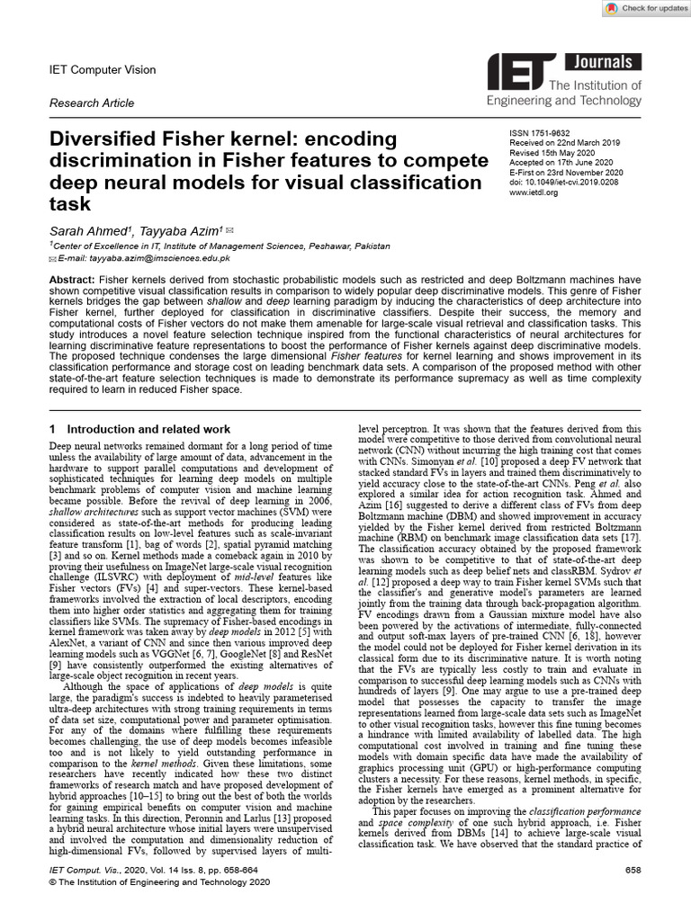 Diversified Fisher Kernel: Encoding Discrimination in Fisher Features To Compete Deep Neural ...