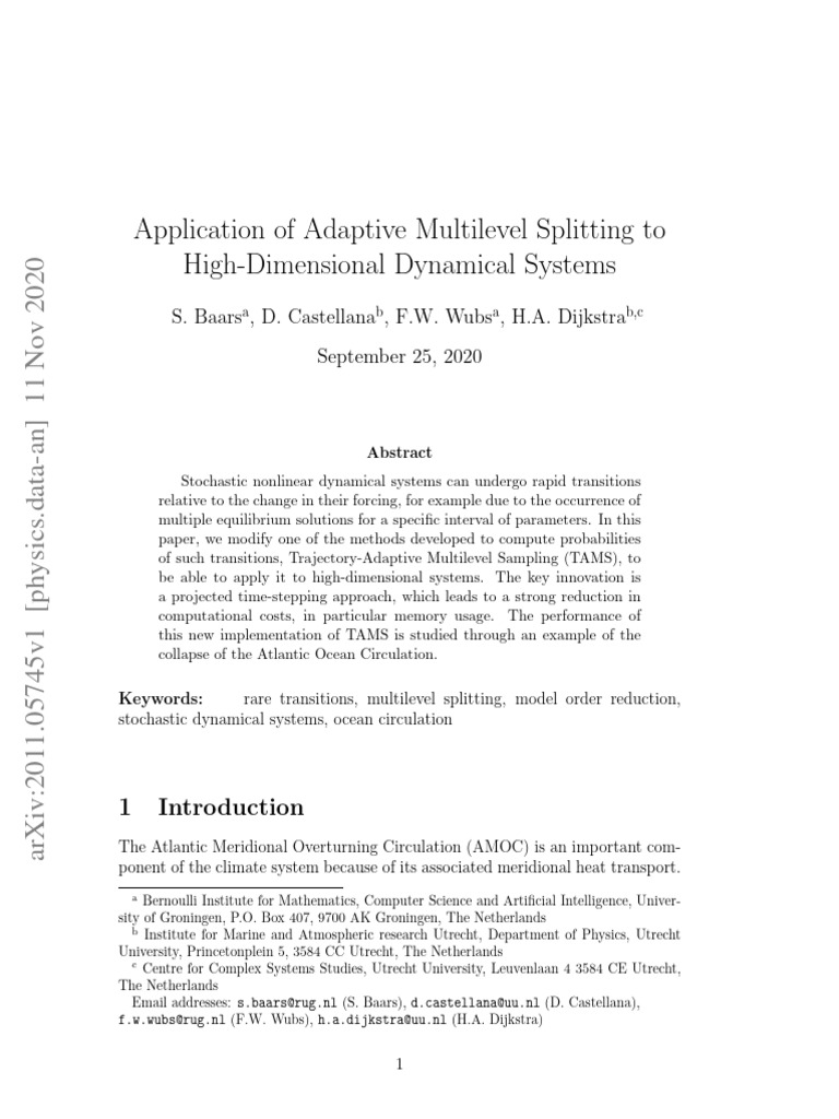 Application of Adaptive Multilevel Splitting To Hi | PDF