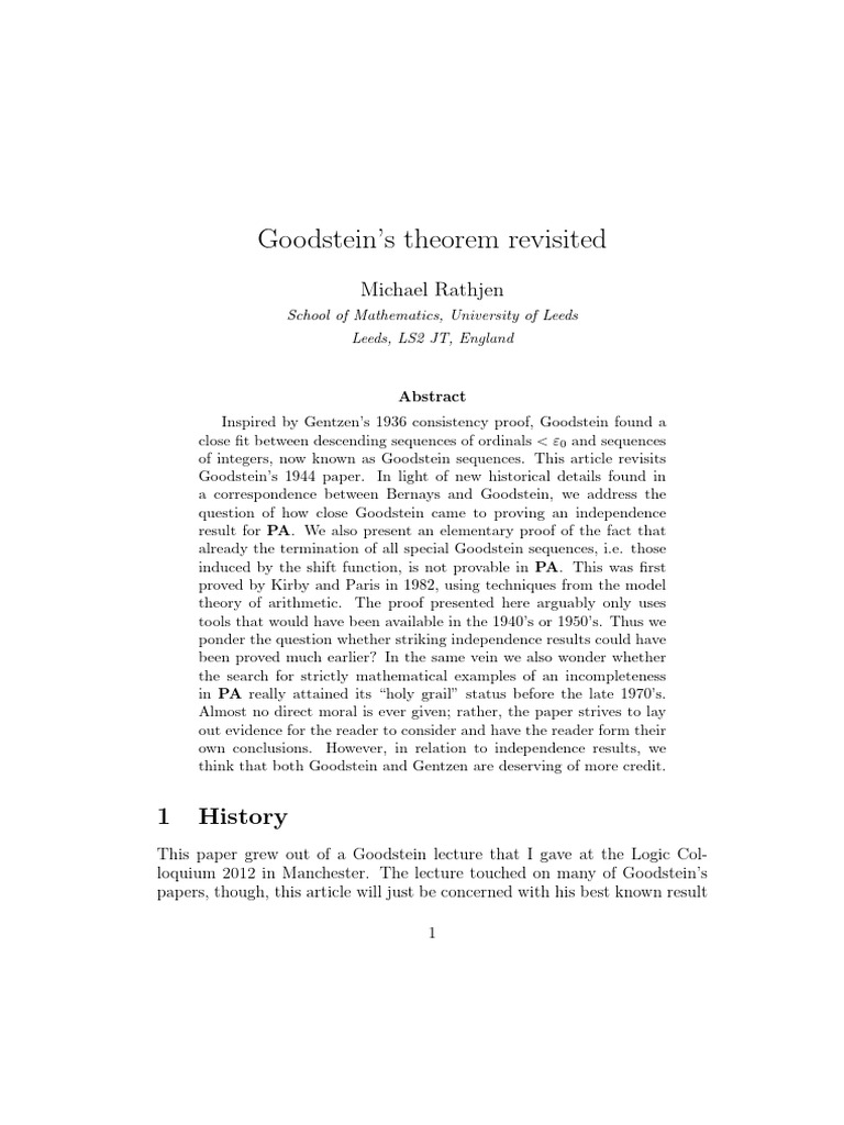 Goodstein Revisited | PDF | Teaching Methods & Materials