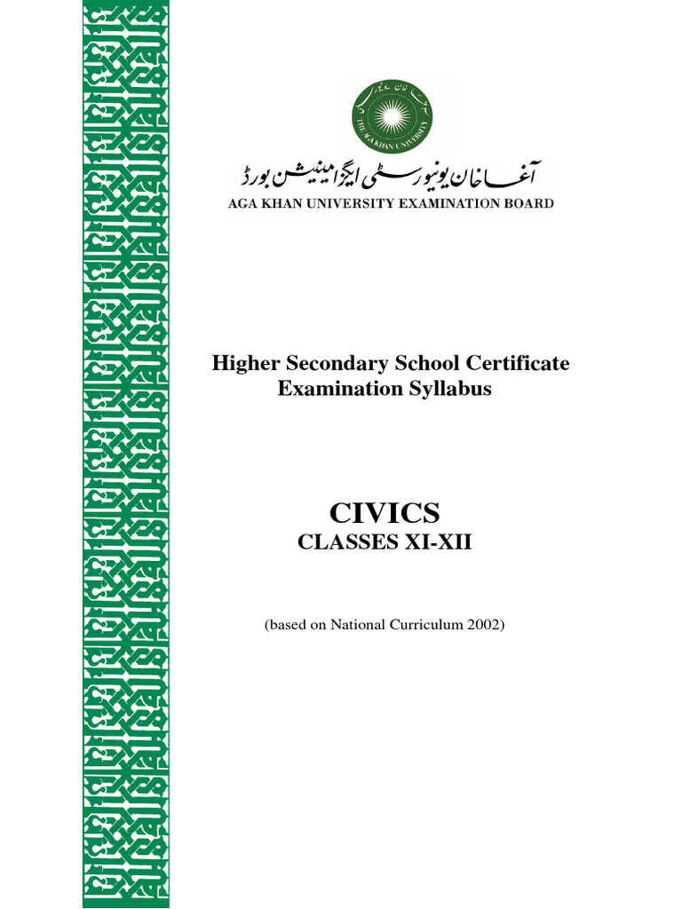 Civics Syllabus for HSSC Students | PDF | Science & Mathematics