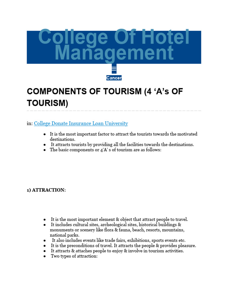 The 4a's | PDF | Tourism | Hotel