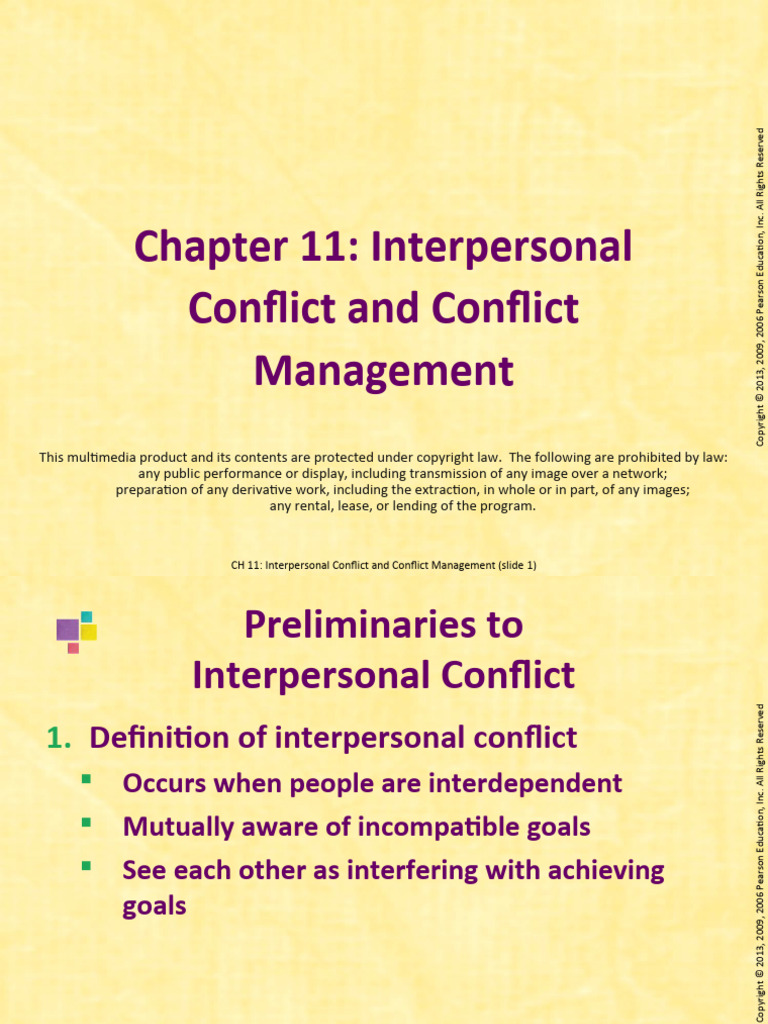11 Interpersonal Conflict and Conflict Management | PDF | Interpersonal ...