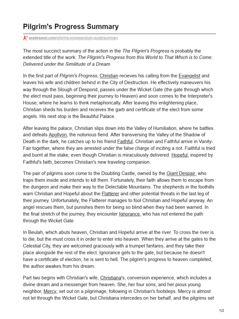 Pilgrims progress | PDF | The Pilgrim's Progress