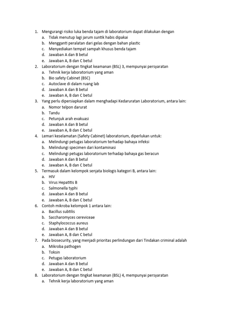 Keselamatan dan Biosecurity Laboratorium | PDF | Sains & Matematika