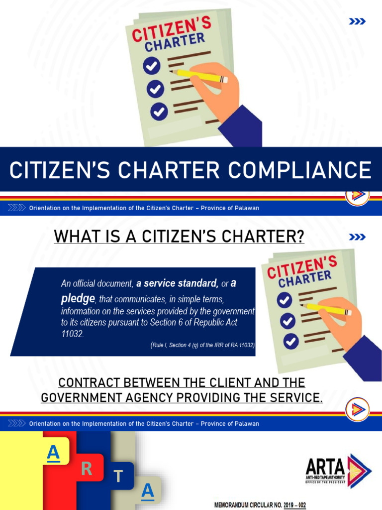 (ARTA Presentation) - Citizens Charter Compliance - PG of Palawan ...