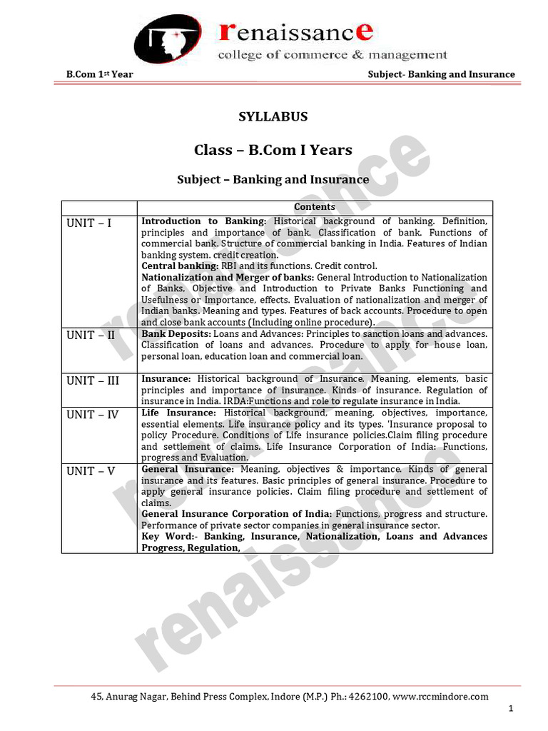 Banking and Insurance | PDF