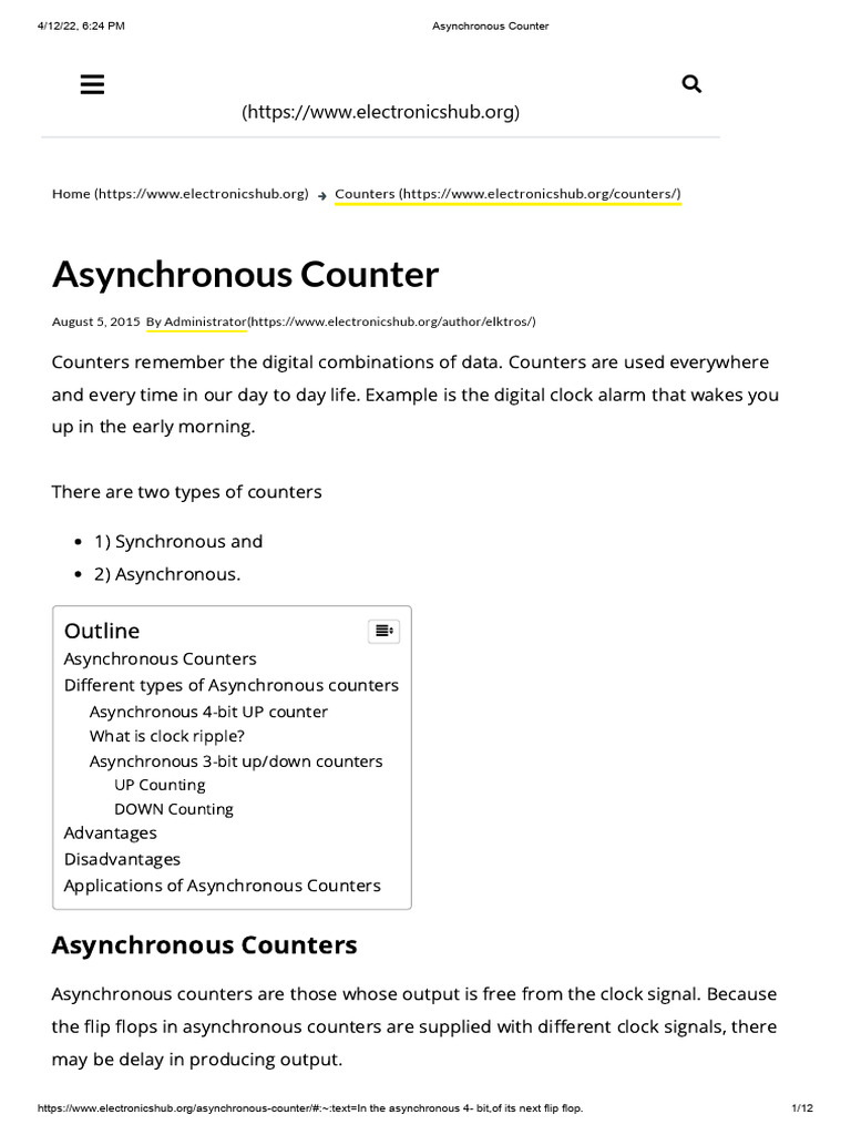 Asynchronous Counter | PDF