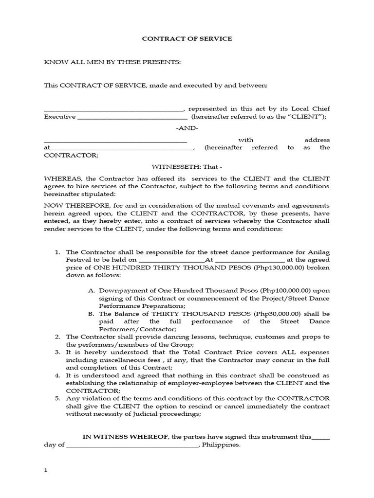 Street Dance Performance Contract | PDF | Legal Documents | Common Law