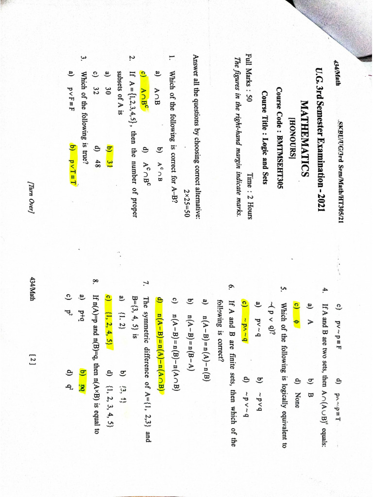 Logic and Sets 2021 | PDF