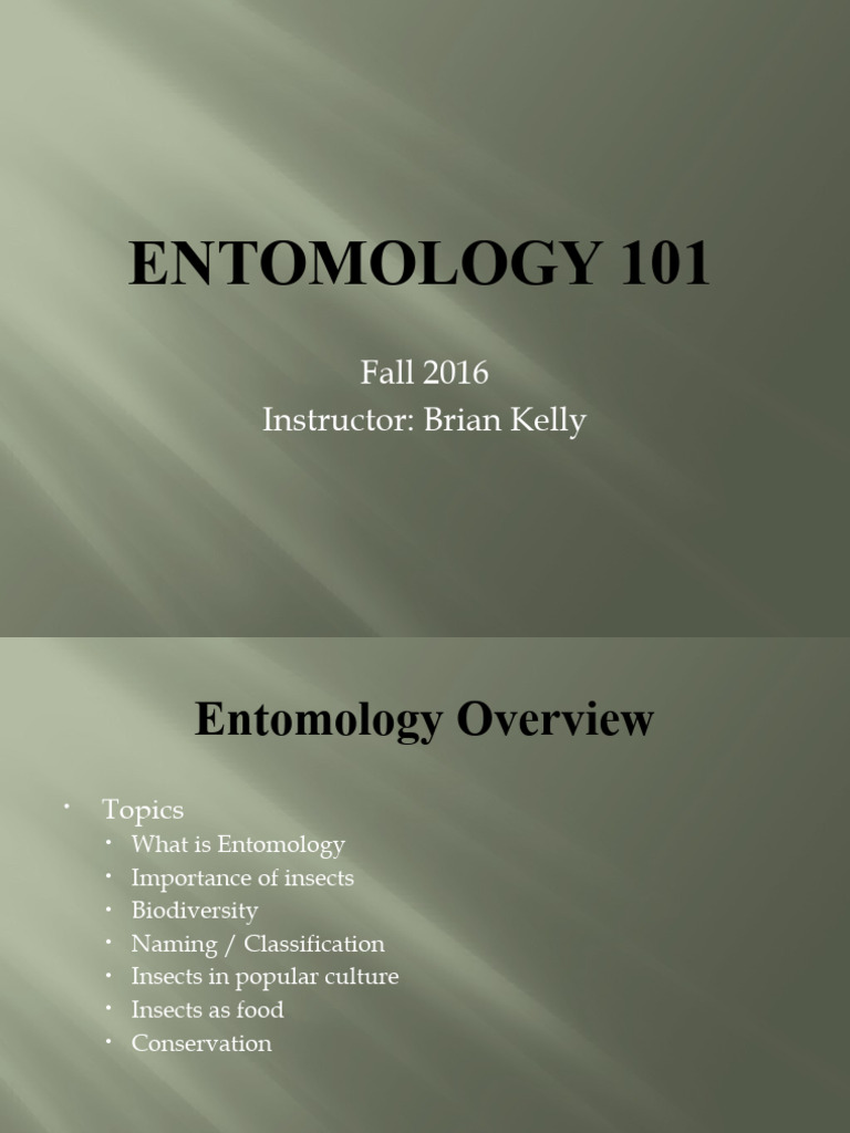 Introduction to Entomology Basics | PDF | Insects | Conservation Biology