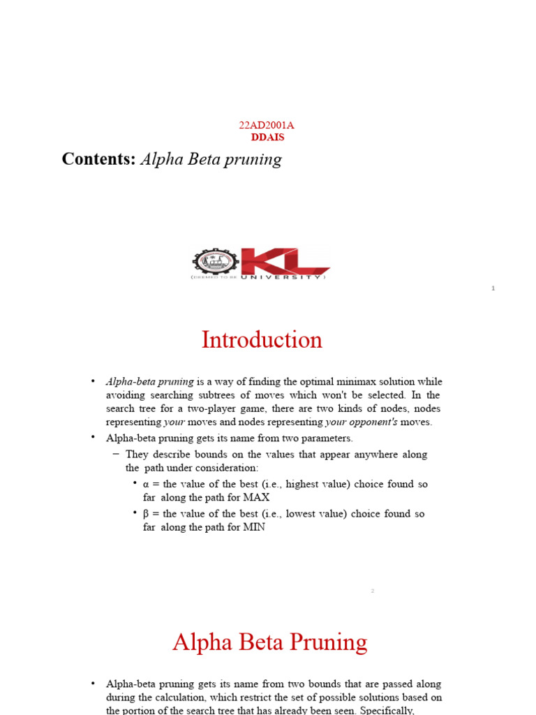 DDAIS CO-1 Alpha Beta Pruning | PDF DDAIS CO-1 Alpha Beta Pruning | PDF