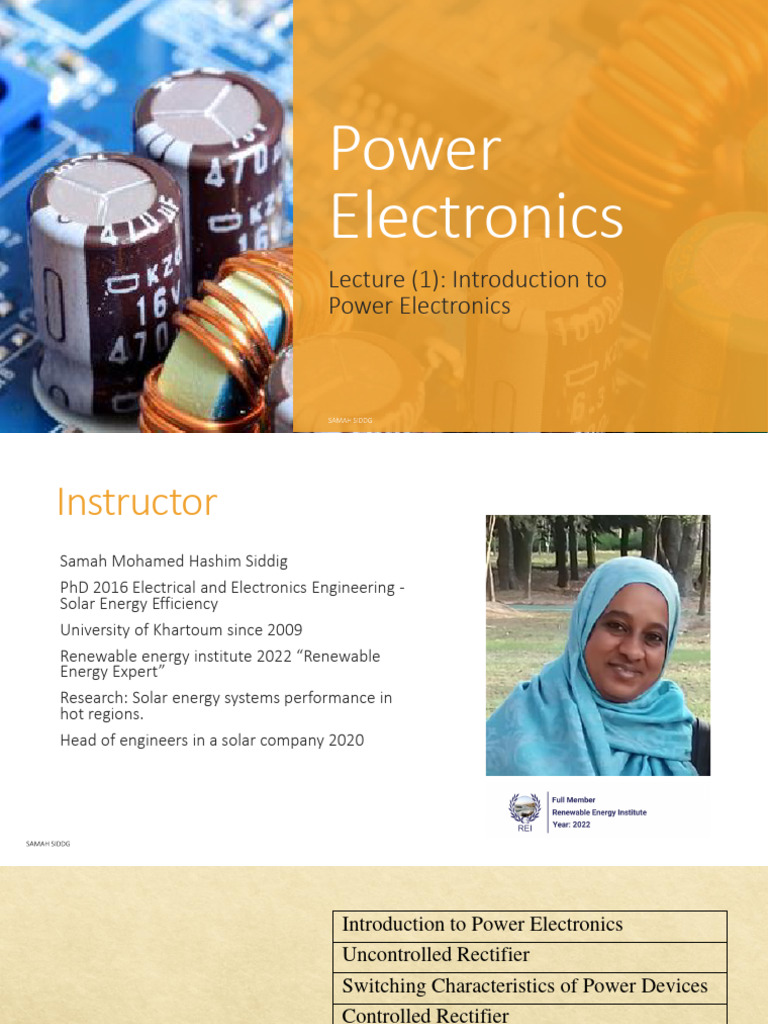 Power Electronics Lecture 1 - Introduction | PDF | Science & Mathematics