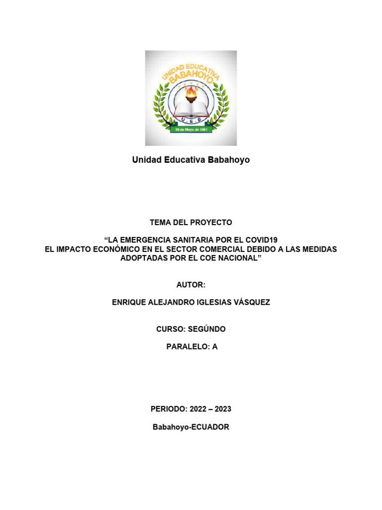 Proyecto Estudiantil Iglesias Tesis | PDF