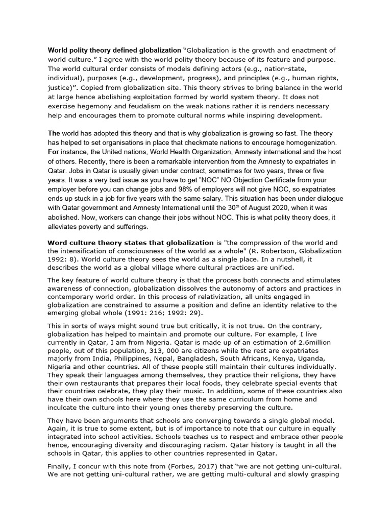 Globalization Unit1 | PDF