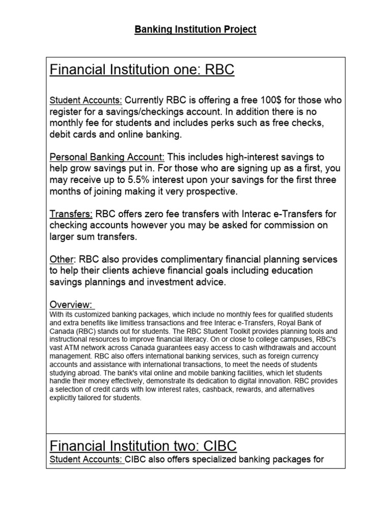 Financial Bank Account Institution | PDF | Career & Growth | Finance ...